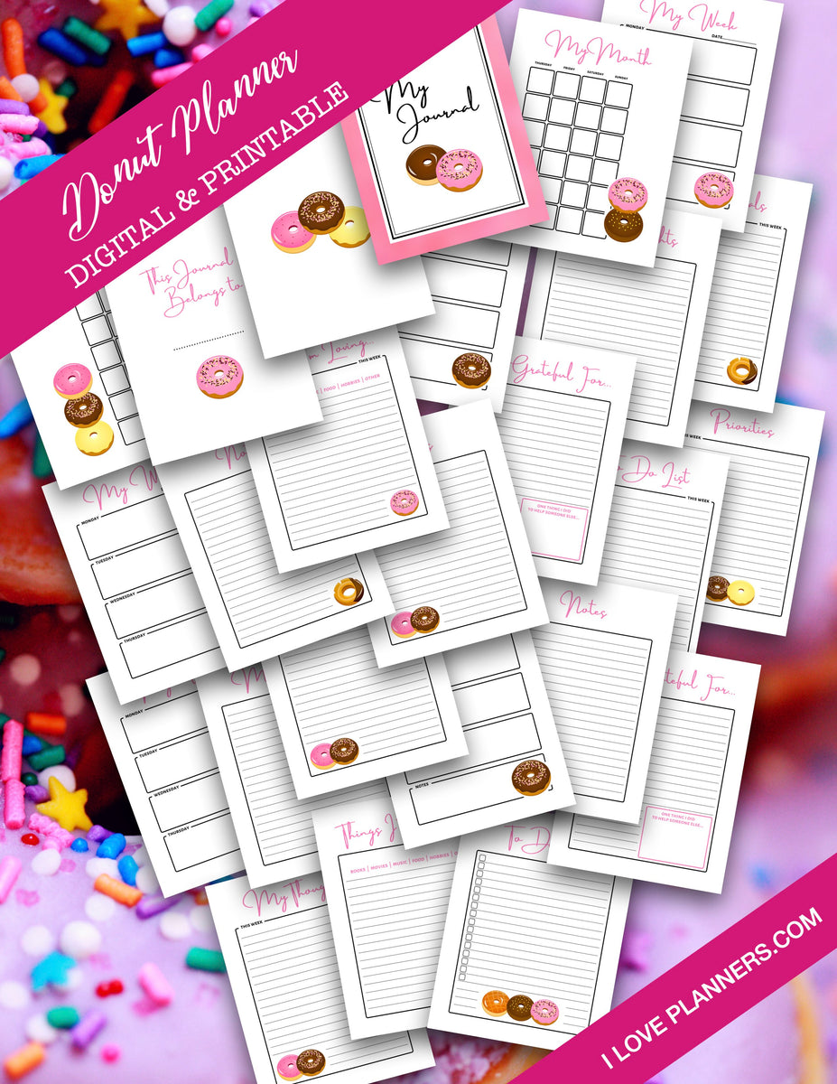 Donut Printable Planner and Journal/ GoodNotes, Xodo, Digital Journal ...