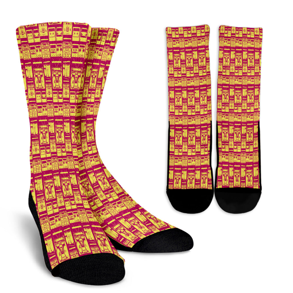 80s Yellow Boombox Crew Socks – I LOVE PLANNERS