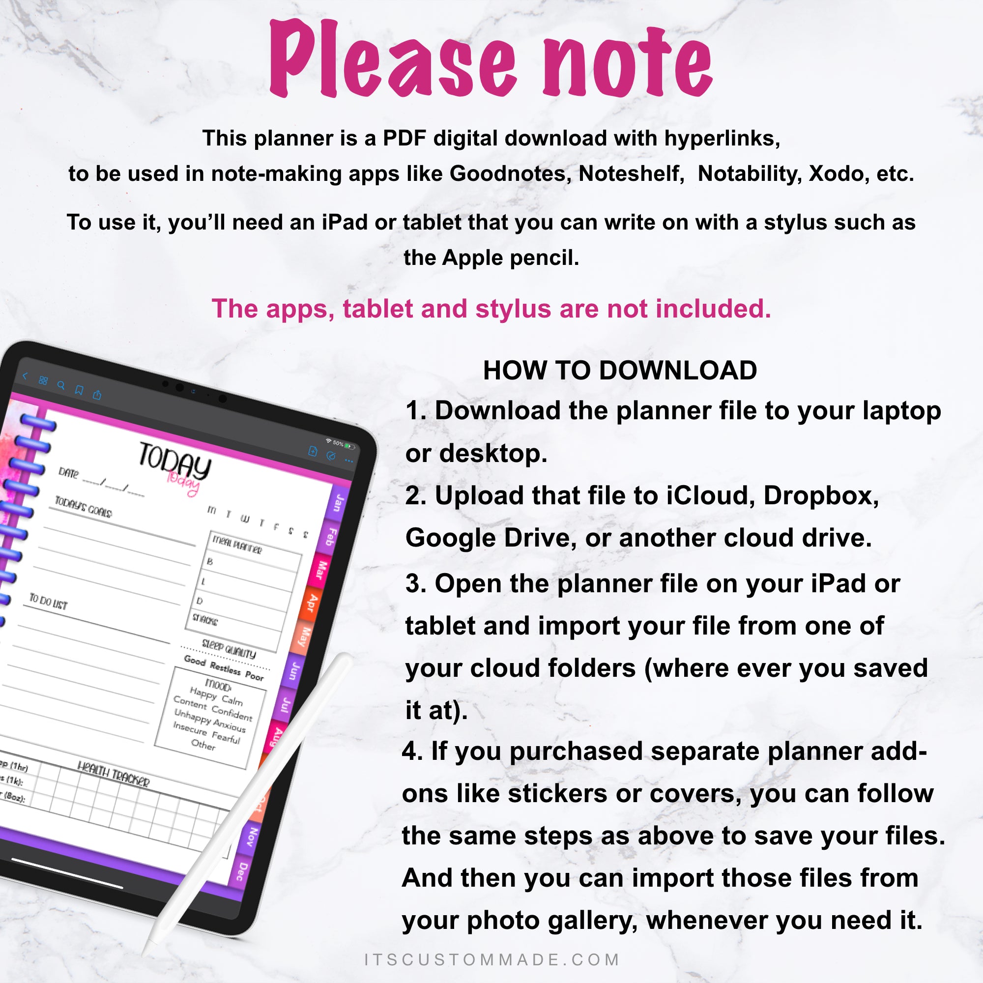 GIVEAWAY: Undated Digital Planner II / GoodNotes, Xodo, Digital Journa ...