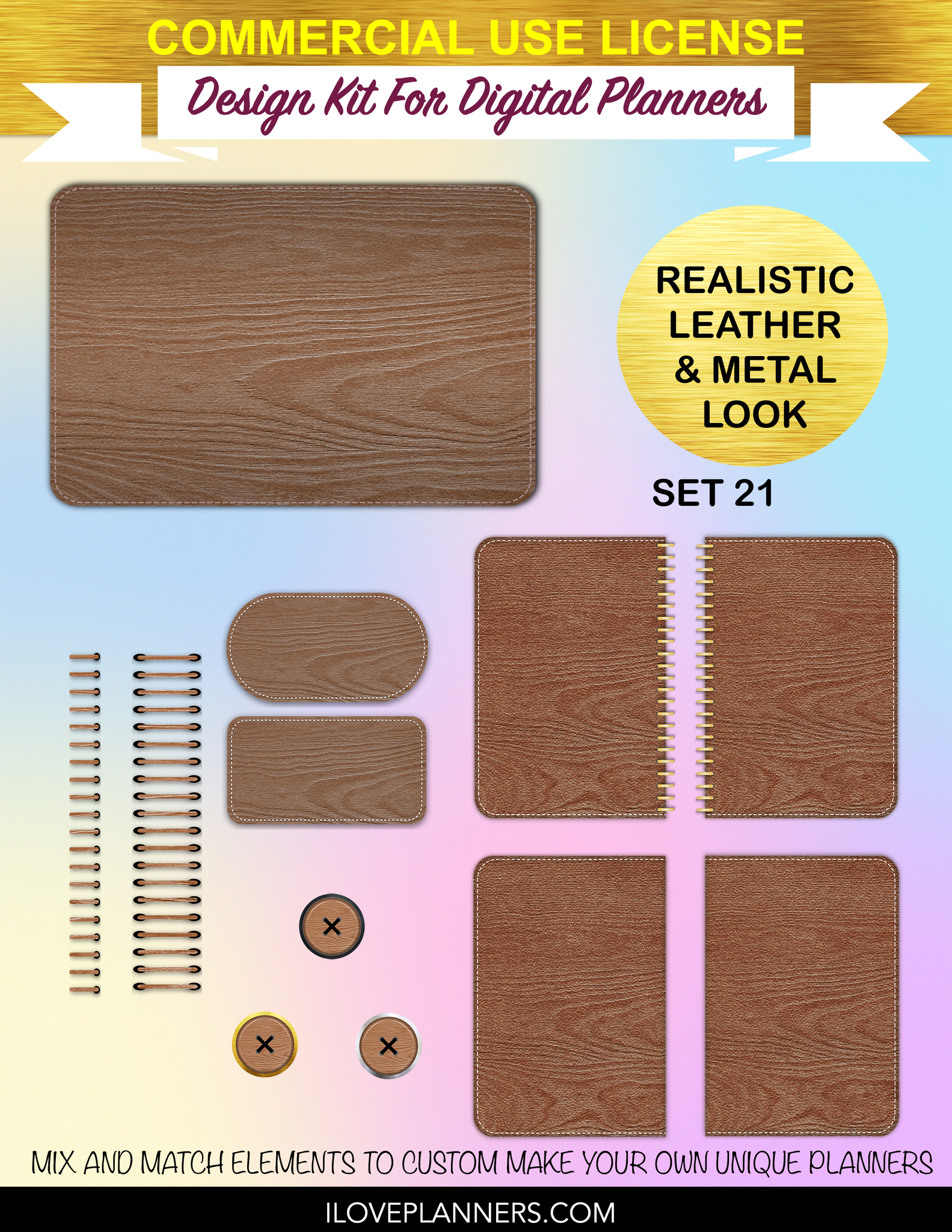 Wood Grain Textures Cover Kit for Digital Planners, Spirals, Coils, Cu ...